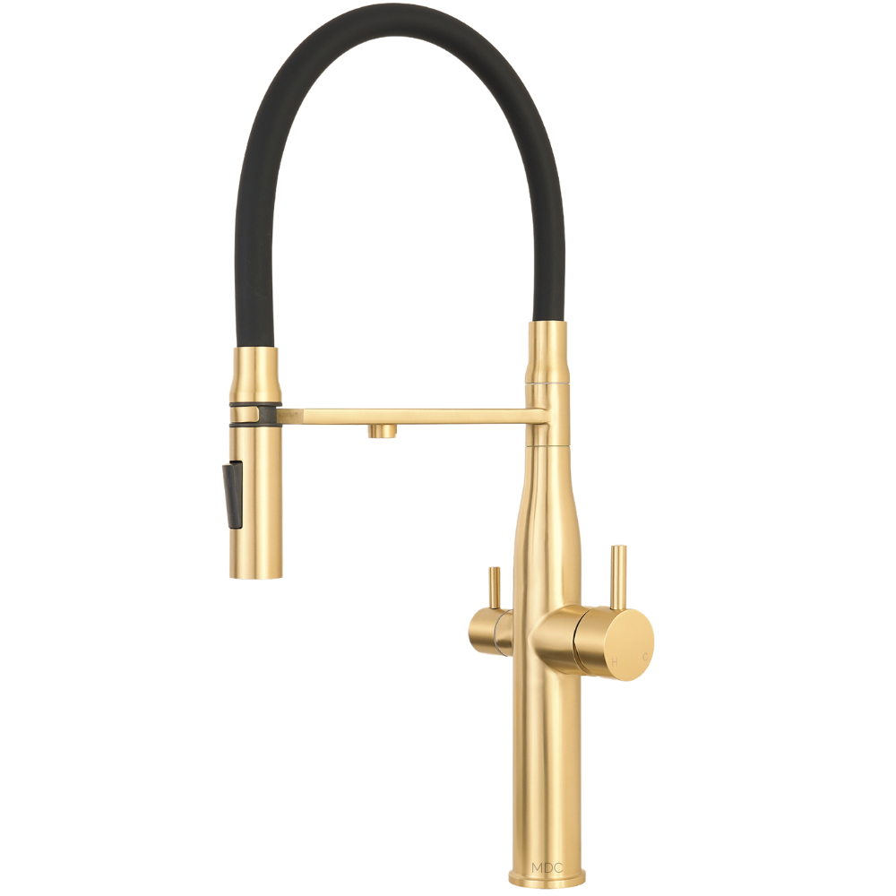3 May Mixer Tap Pull Out Brushed Gold – Products Super Centre